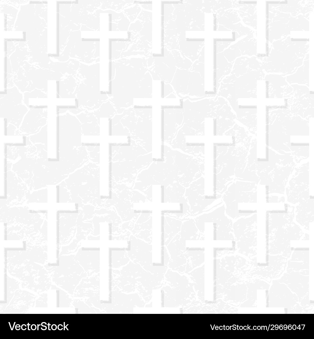 White cross seamless pattern with stone effect Vector Image