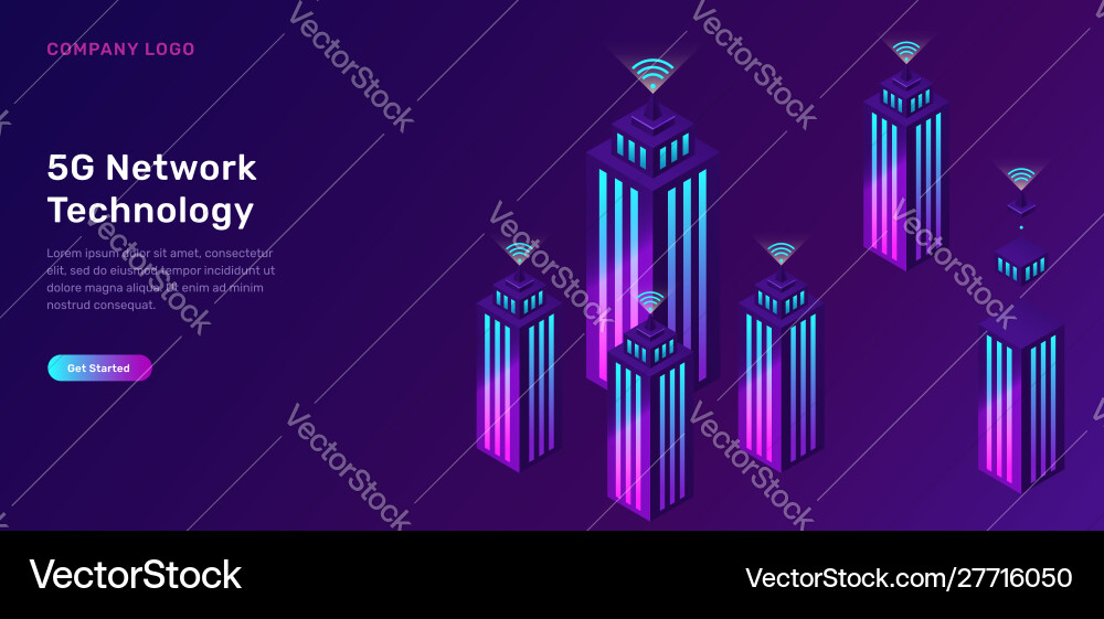 5g network technology isometric concept Royalty Free Vector