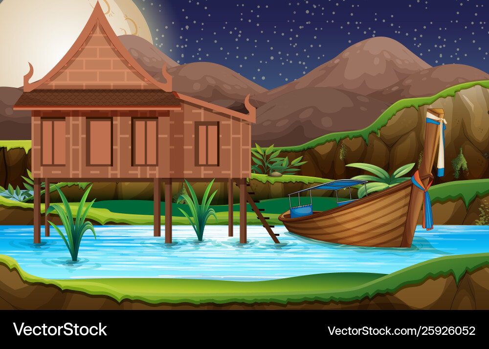 A traditional thai house Royalty Free Vector Image