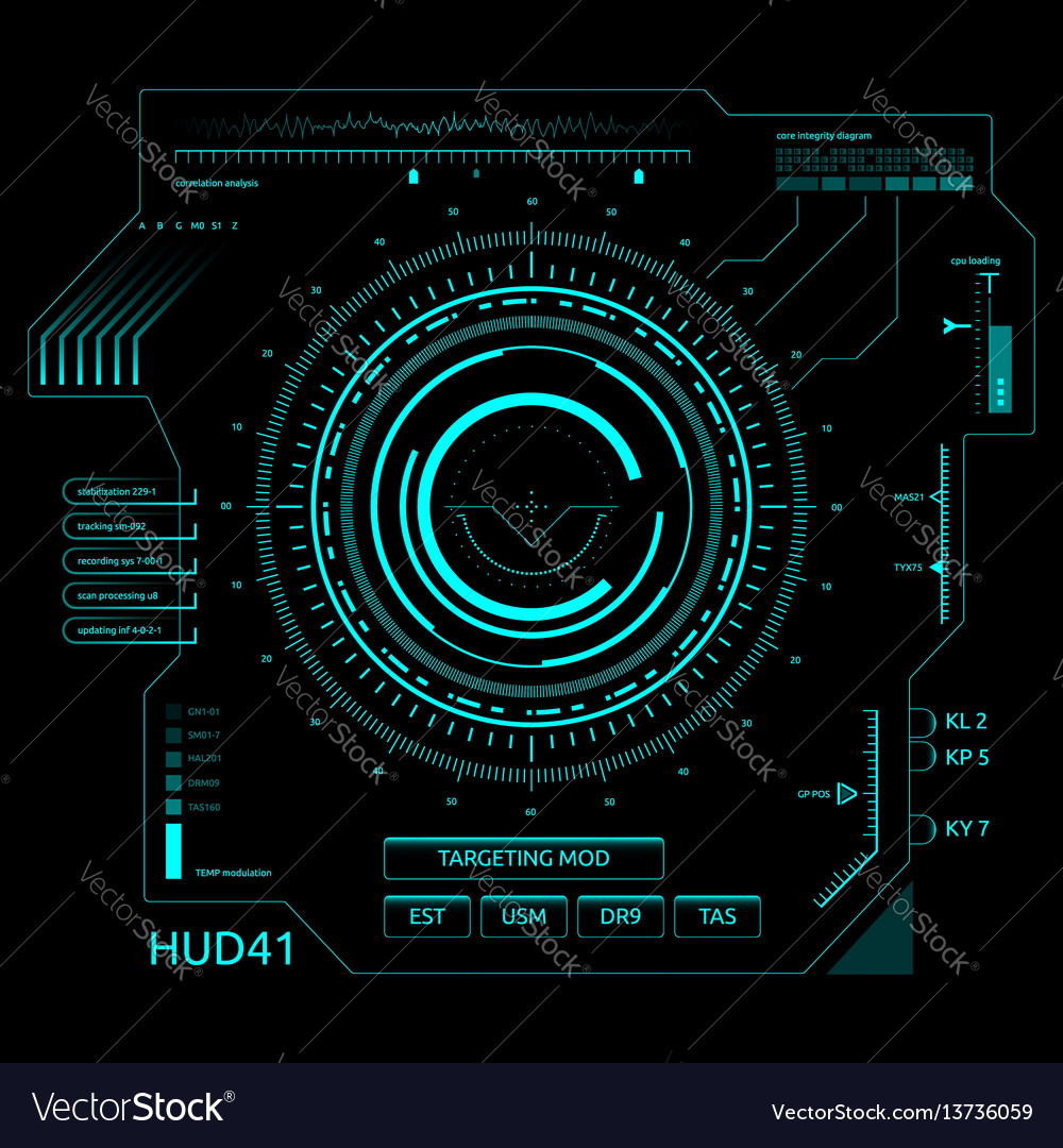 Futuristic touch screen user interface hud Vector Image