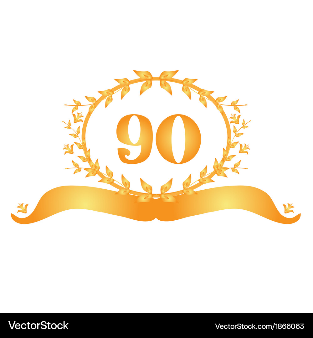 90th anniversary banner Royalty Free Vector Image