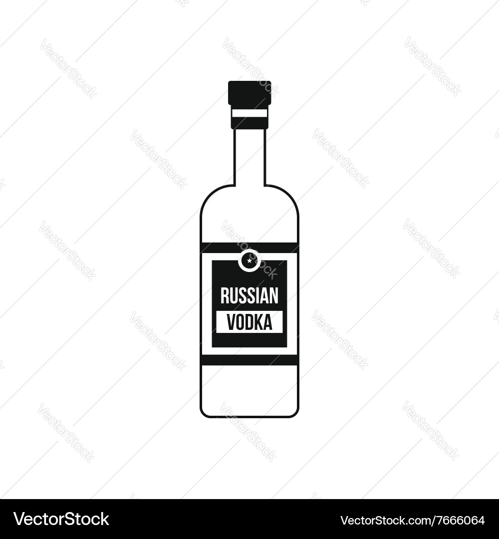 Bottle of vodka icon simple style Royalty Free Vector Image