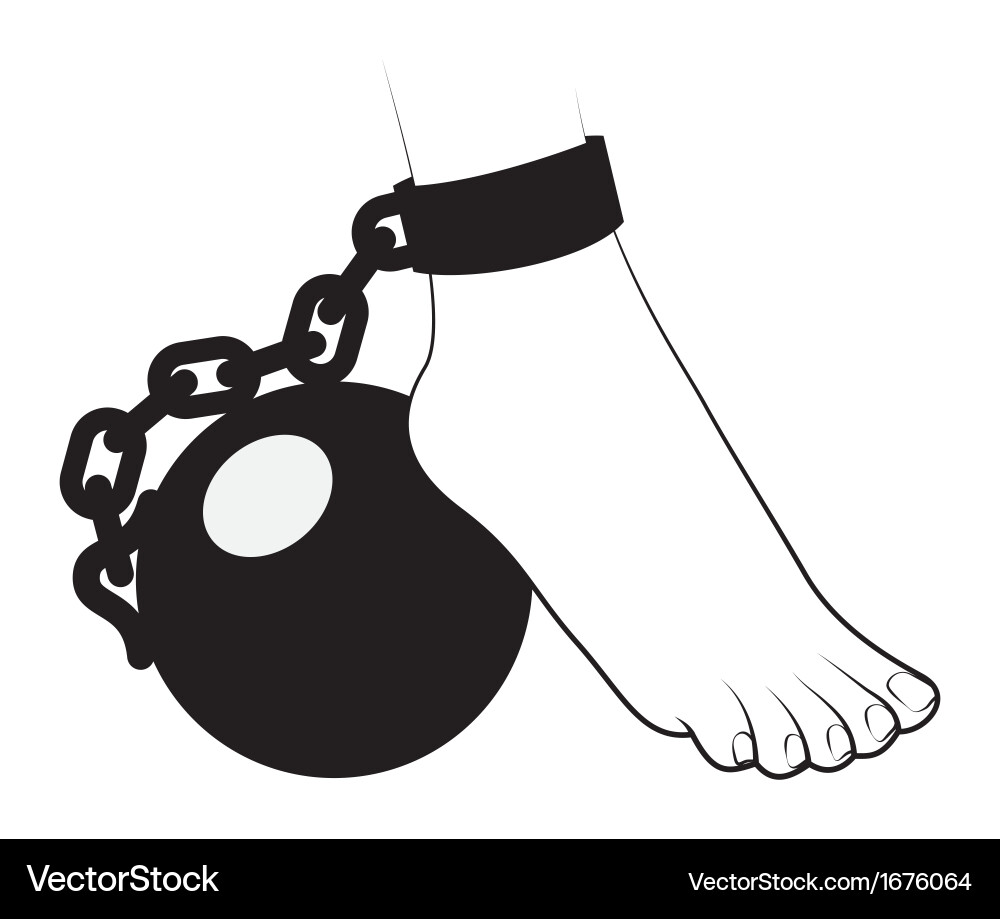 Foot ball and chain Royalty Free Vector Image - VectorStock