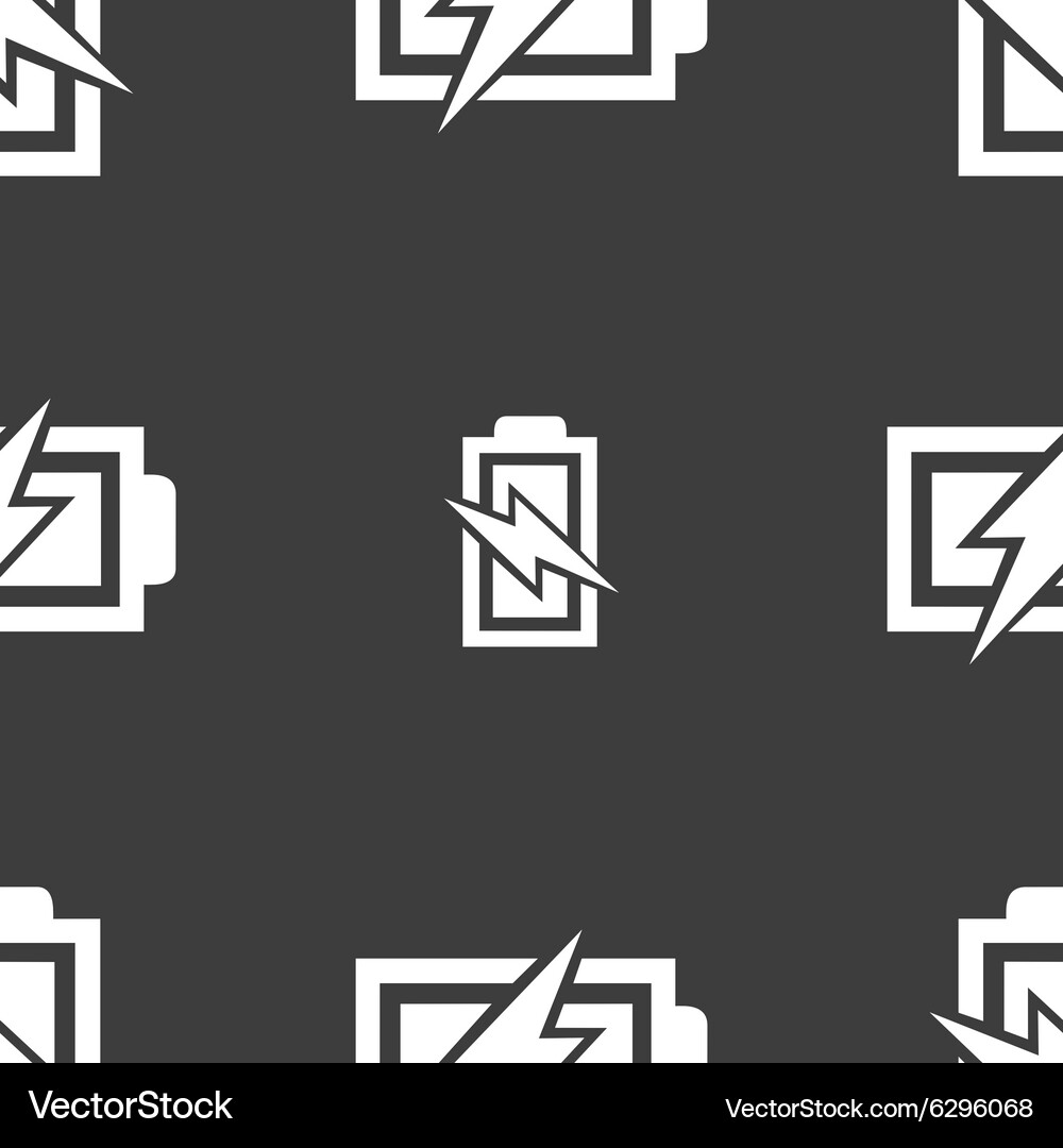 Battery charging sign icon lightning symbol Vector Image