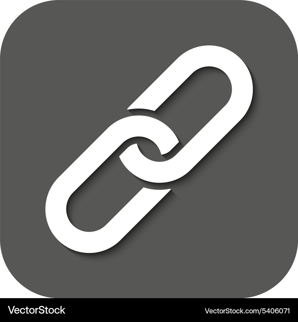 The link icon Linked symbol Flat Royalty Free Vector Image