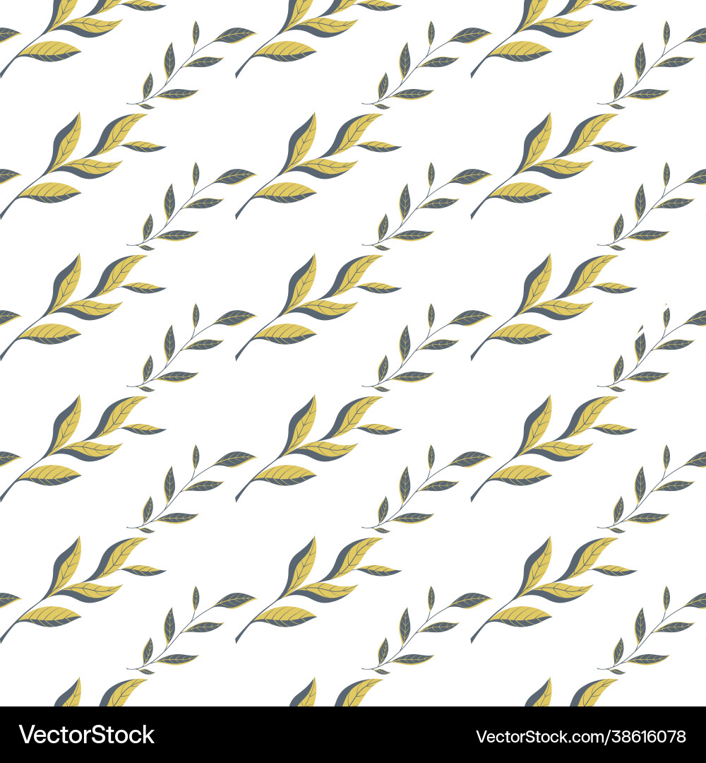 Seamless pattern with green and yellow leaves Vector Image