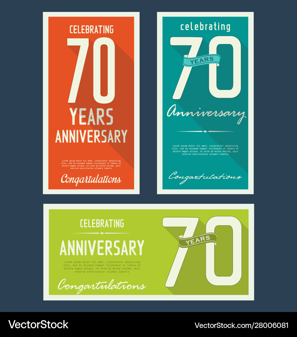 Anniversasry background 70 years Royalty Free Vector Image