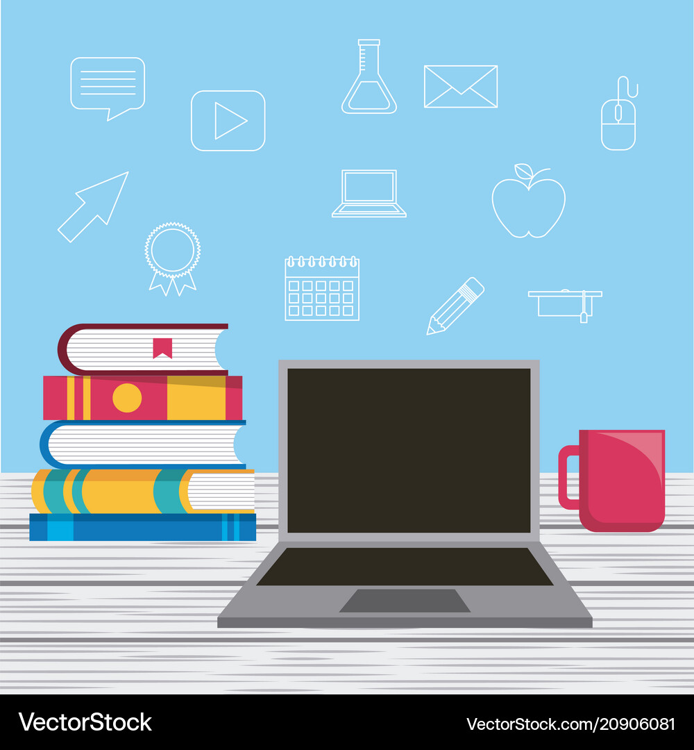 People learning education related Royalty Free Vector Image