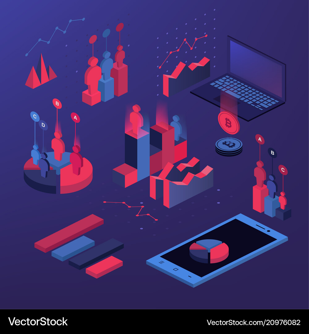 Flat 3d isometric infographic for your business Vector Image