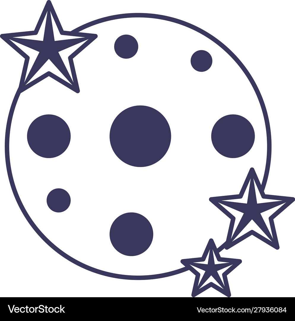 Stars astrology moon line image Royalty Free Vector Image