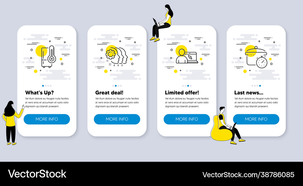 Set technology icons such as online education Vector Image