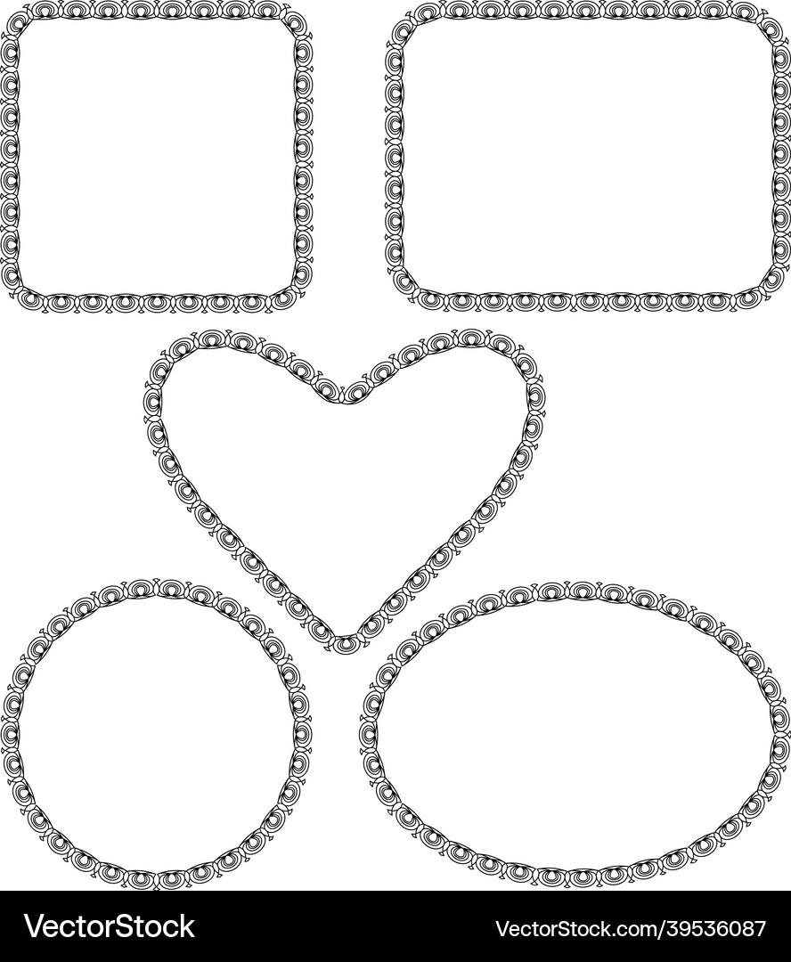 Set of decorative borders various shapes from Vector Image