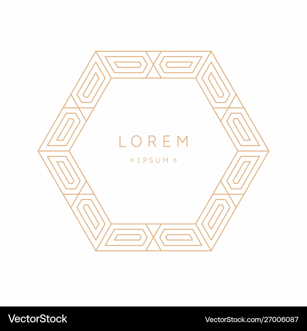 Stylish geometric emblem and template for text Vector Image