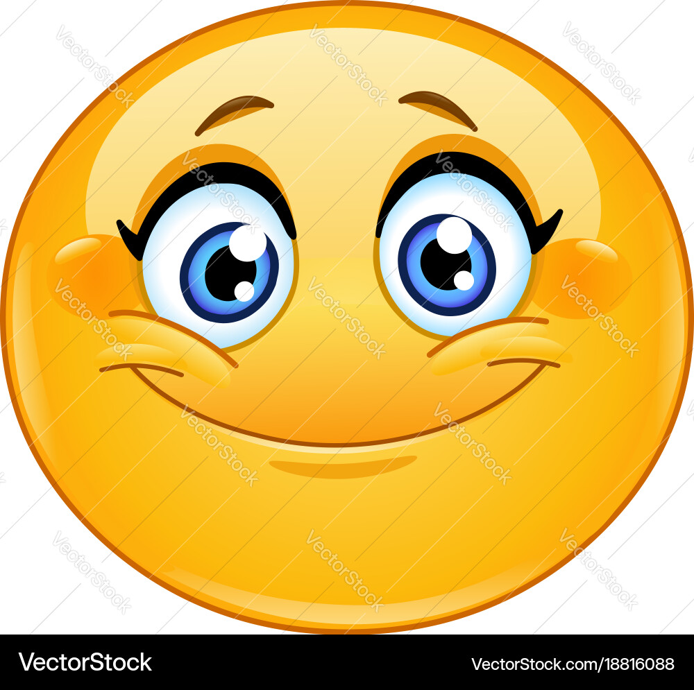 Smiling female emoticon Royalty Free Vector Image