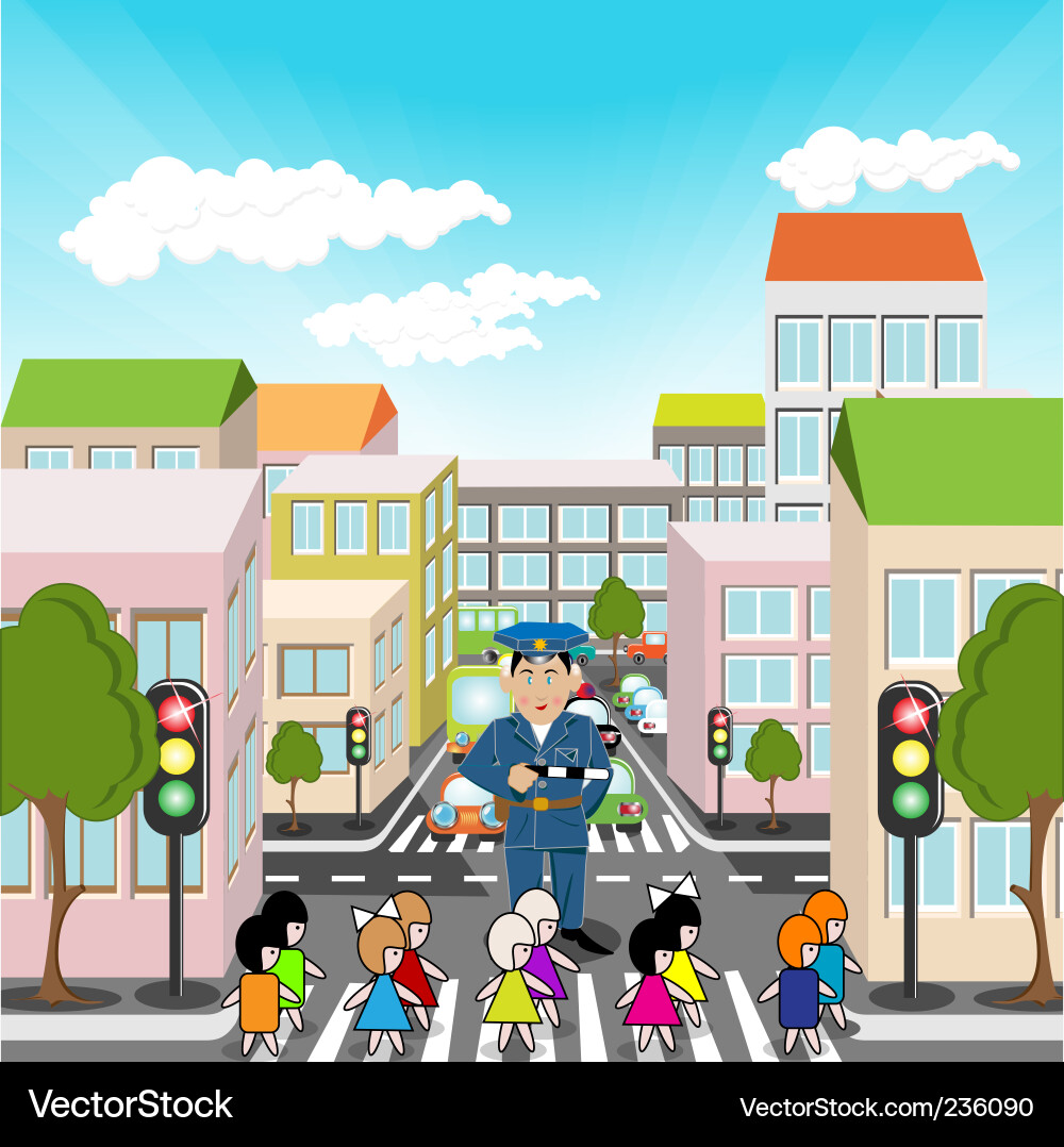 Pedestrian crossing Royalty Free Vector Image - VectorStock