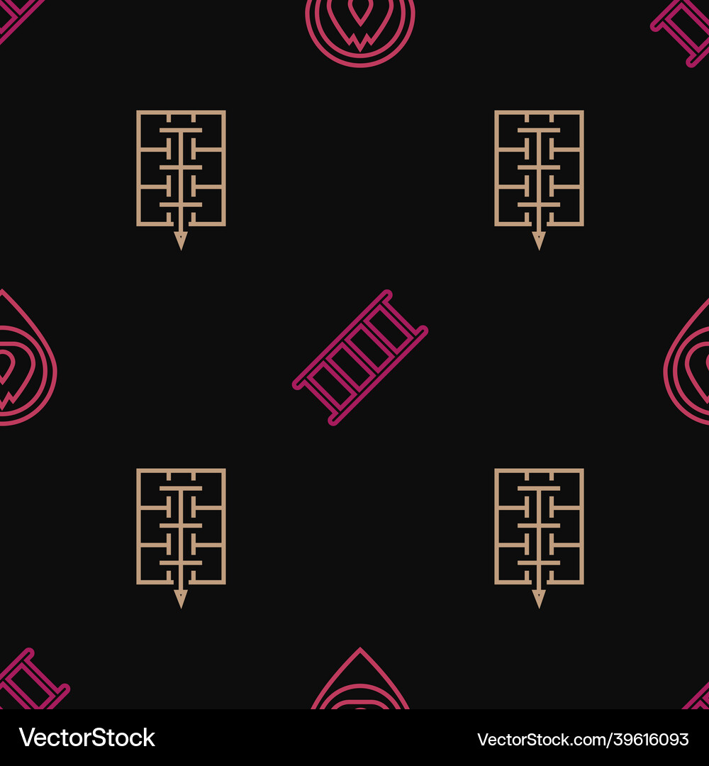 Set line location with fire flame evacuation plan Vector Image