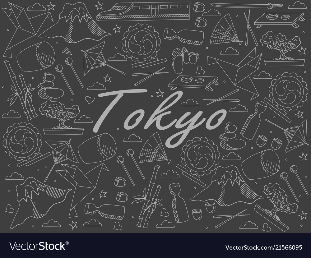 Line art objects piece of chalk the theme Vector Image