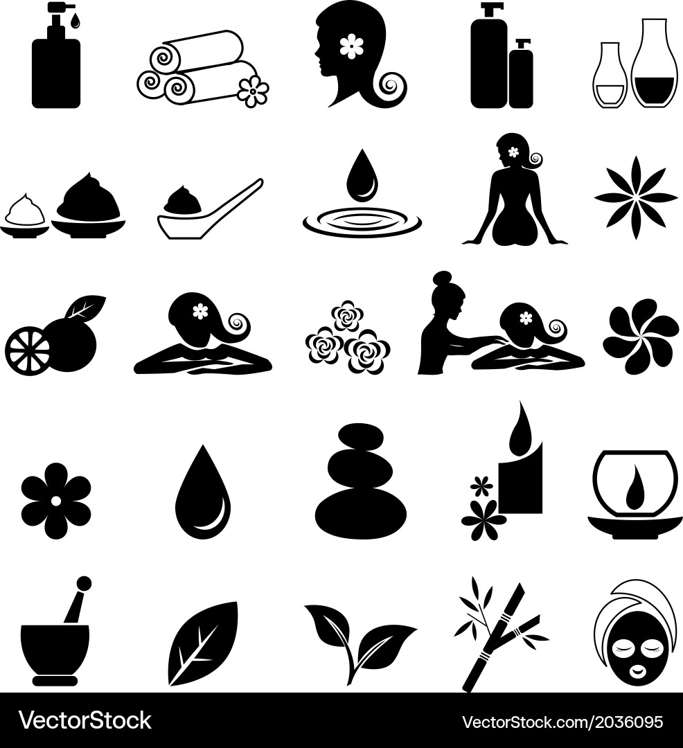 Spa icon set Royalty Free Vector Image - VectorStock
