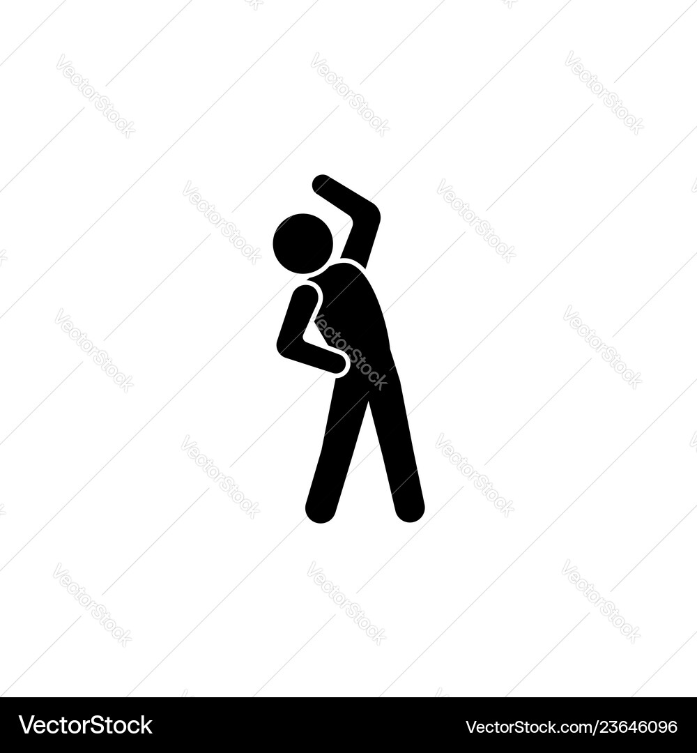 Person is doing exercises icon black on white Vector Image