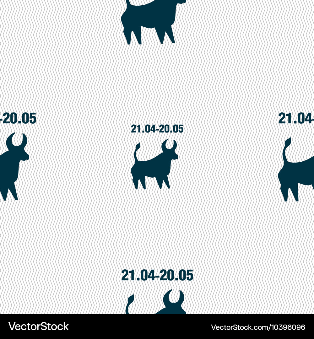 Taurus sign seamless pattern with geometric Vector Image