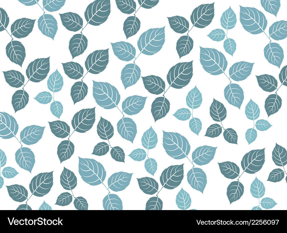 Blue leaf pattern on a white background Royalty Free Vector