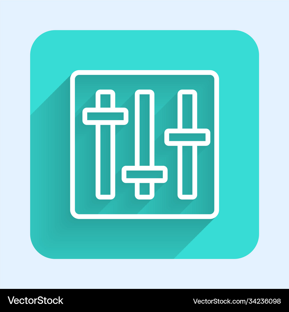 White line sound mixer controller icon isolated Vector Image
