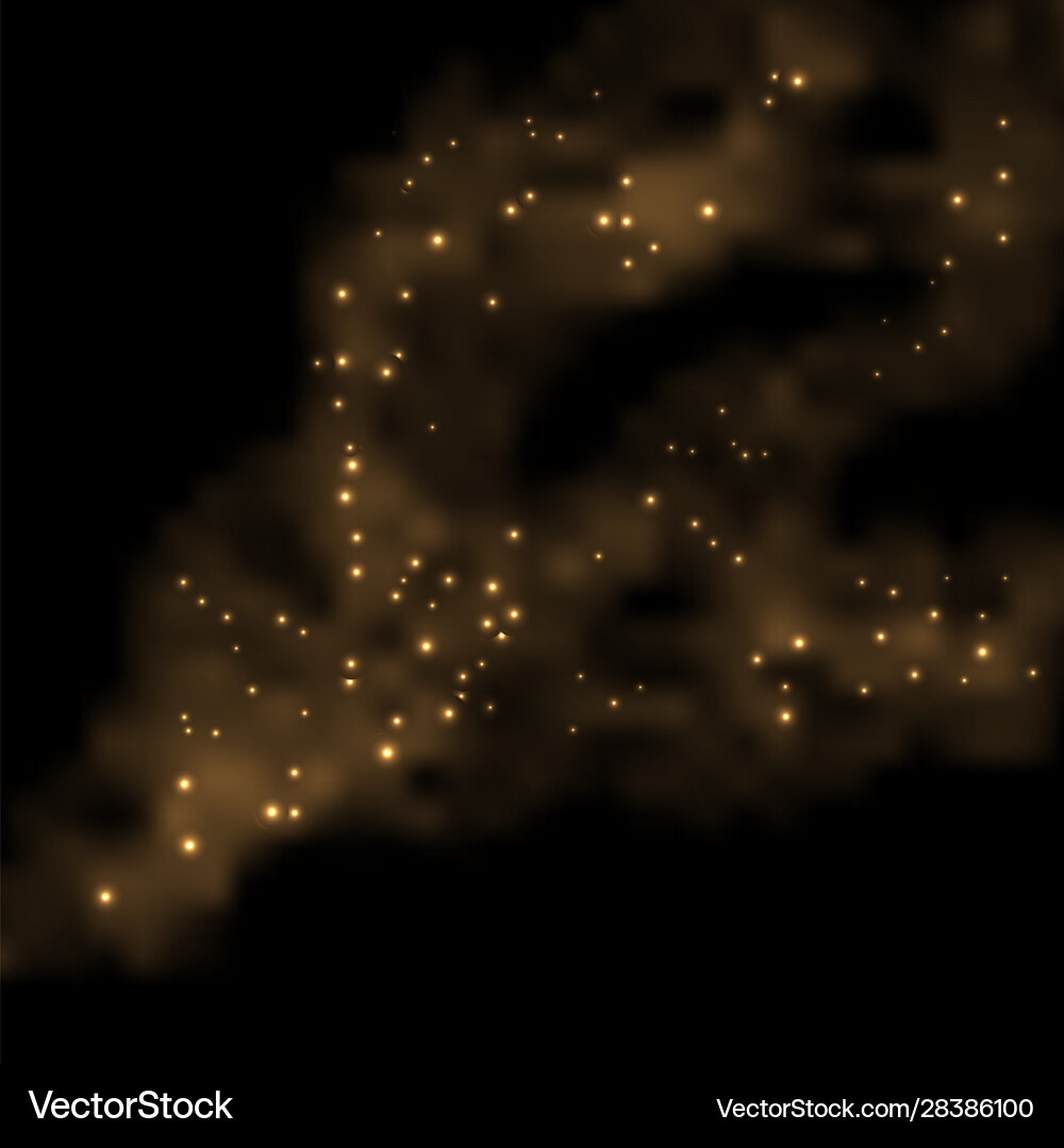 Golden smoke with glitter shiny effect abstract Vector Image