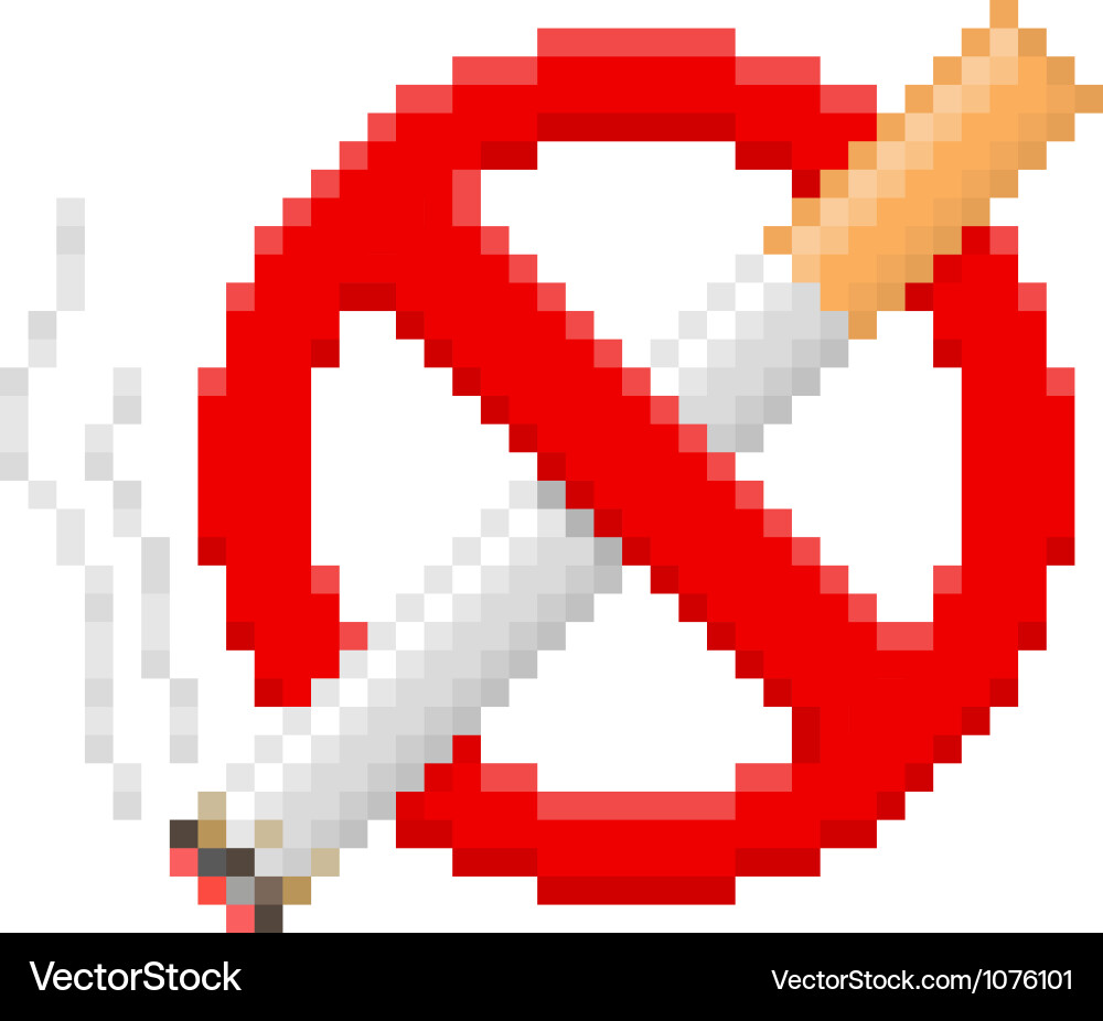 Pixel no smoking sign Royalty Free Vector Image