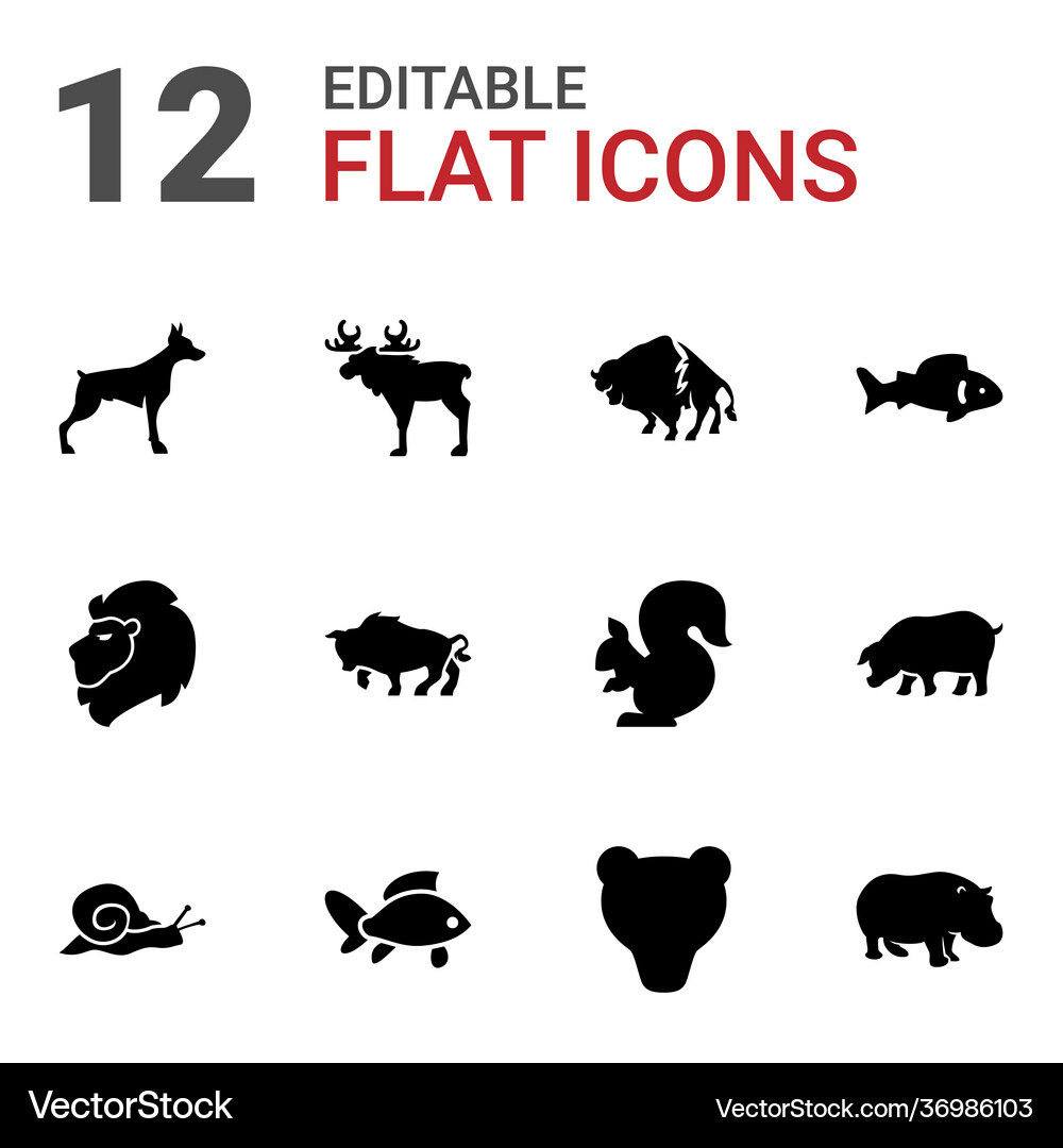12 wildlife icons Royalty Free Vector Image - VectorStock