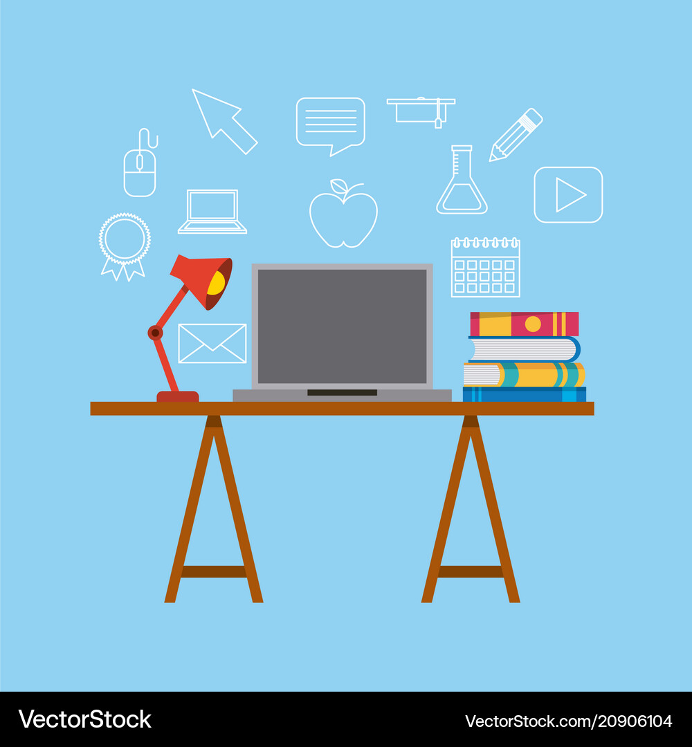 People learning education related Royalty Free Vector Image