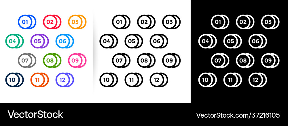 Bullet number points in line circle style Vector Image