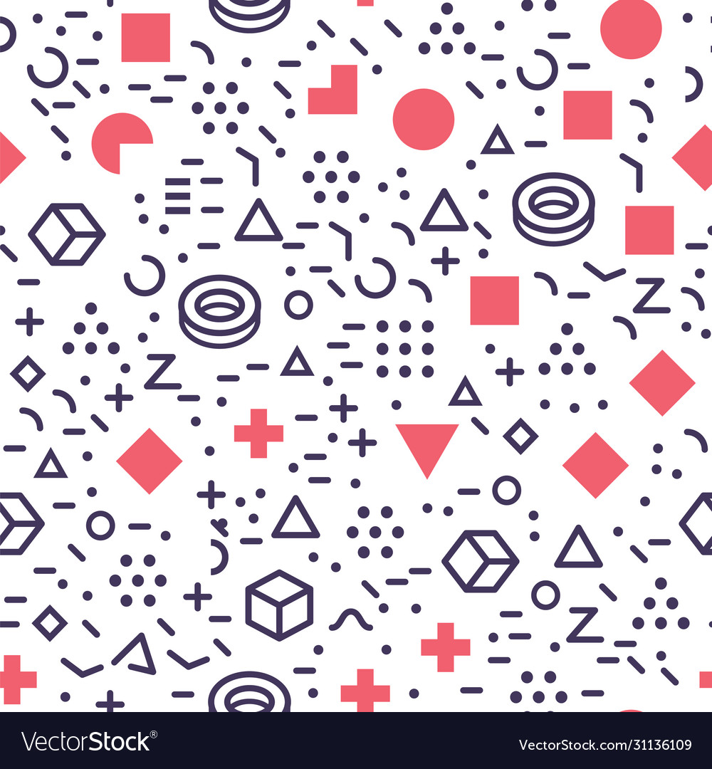 Isolated geometric shapes seamless pattern Vector Image