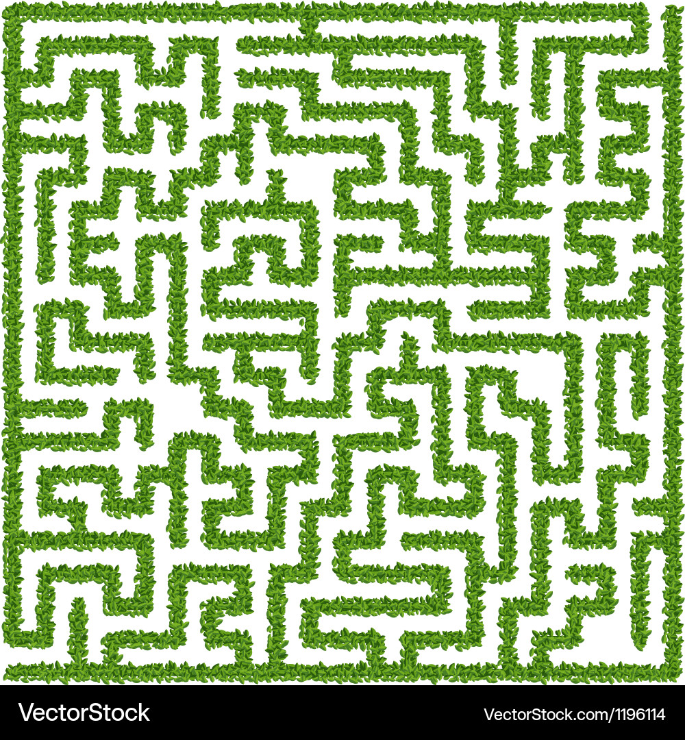 Maze from leaves Royalty Free Vector Image - VectorStock