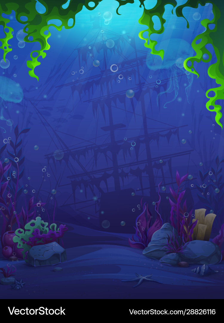 Fish world match 3 background Royalty Free Vector Image