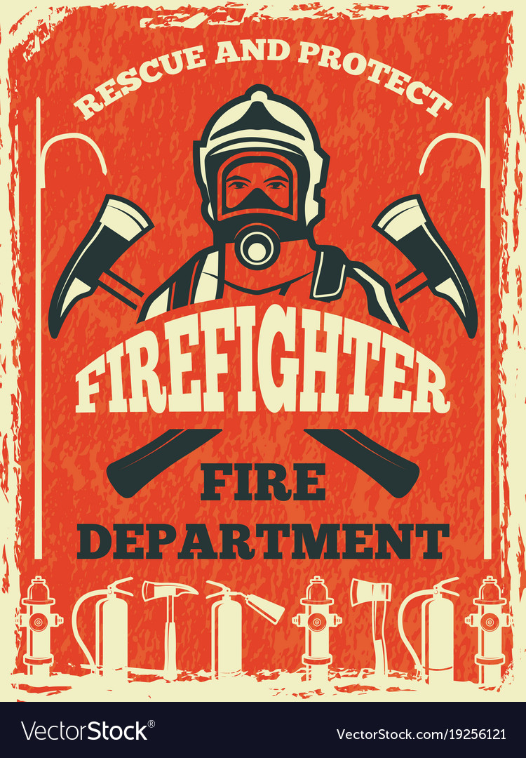 Poster for firefighter department design template Vector Image