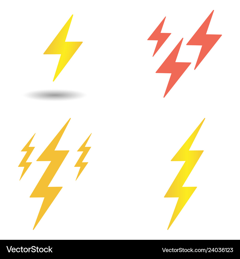 Lightning bolt yellow and red strikes Royalty Free Vector