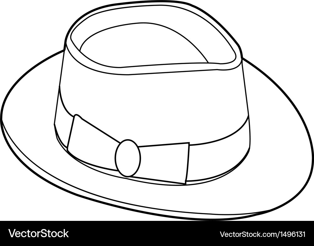 Vintage Hat Outline Royalty Free Vector Image - VectorStock
