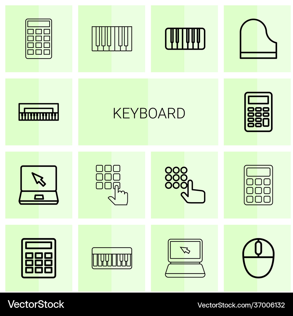 14 keyboard icons Royalty Free Vector Image - VectorStock