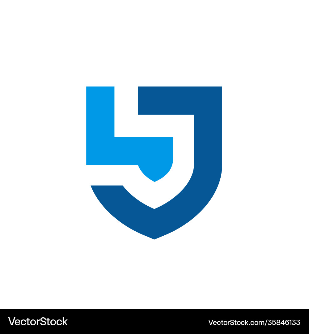 Letter lj jl shield logo design template Vector Image