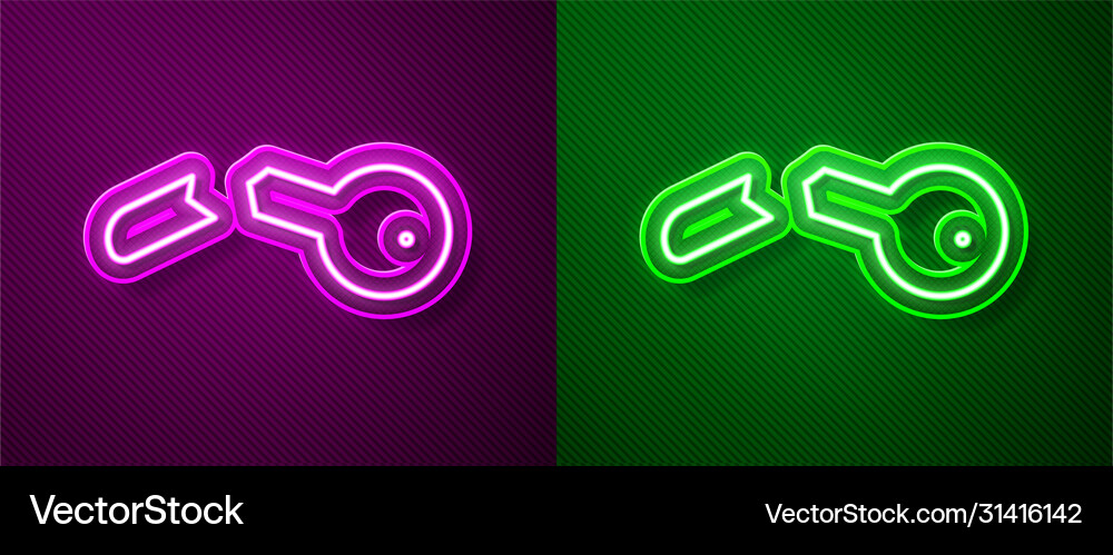 Glowing neon line broken key icon isolated Vector Image