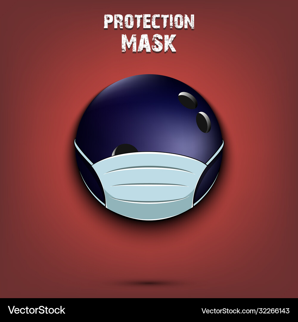 Bowling ball with a protection mask Royalty Free Vector