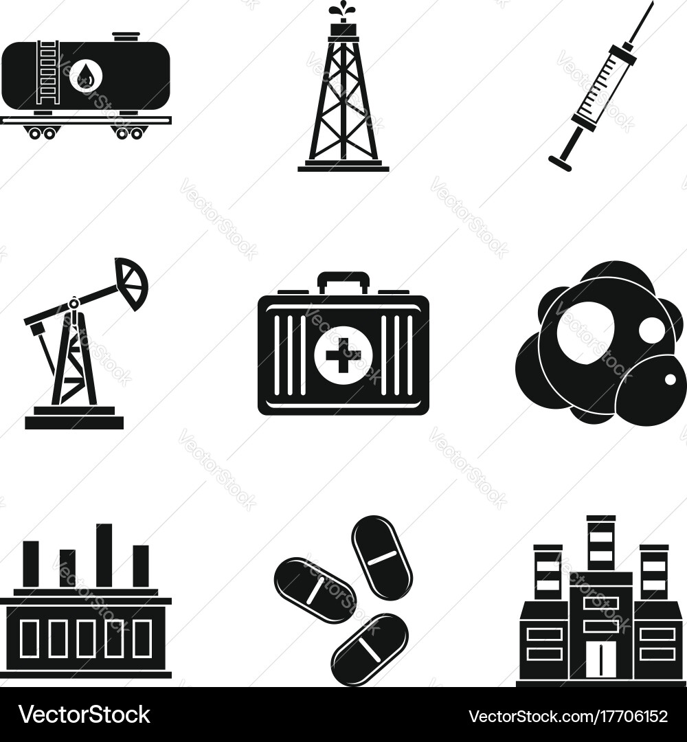 Material icons set simple style Royalty Free Vector Image