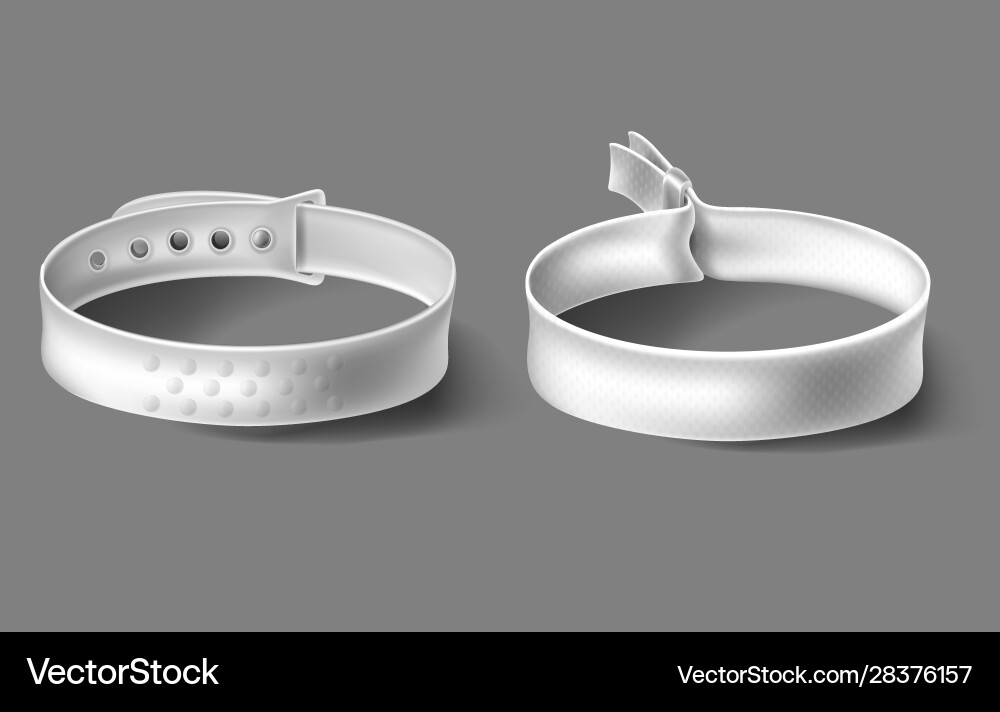 Festival party white wristbands Royalty Free Vector Image