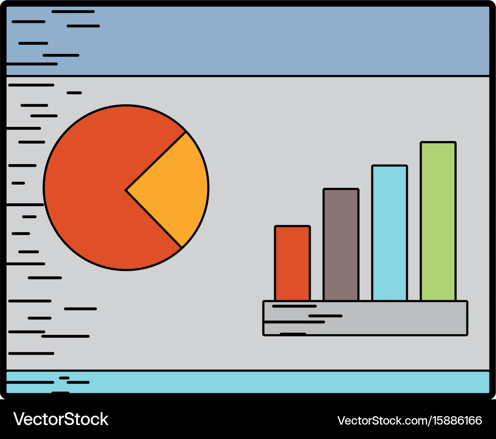 Statistic bars presentation business Royalty Free Vector