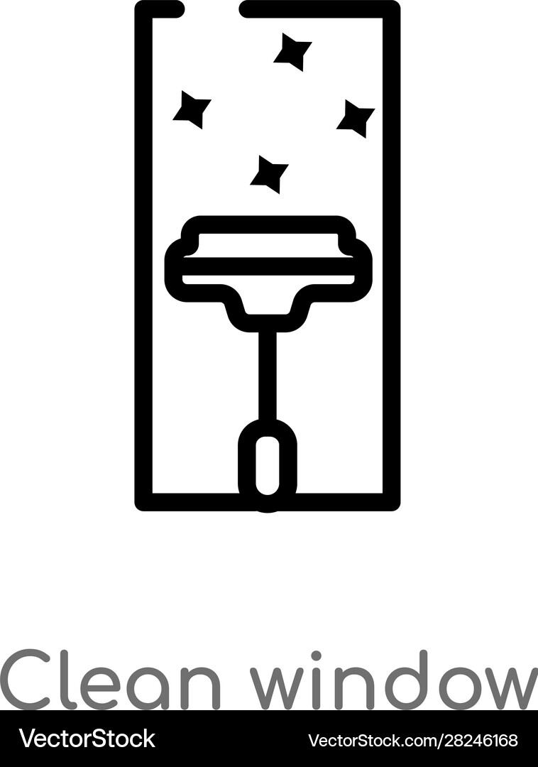 Outline clean window icon isolated black simple Vector Image