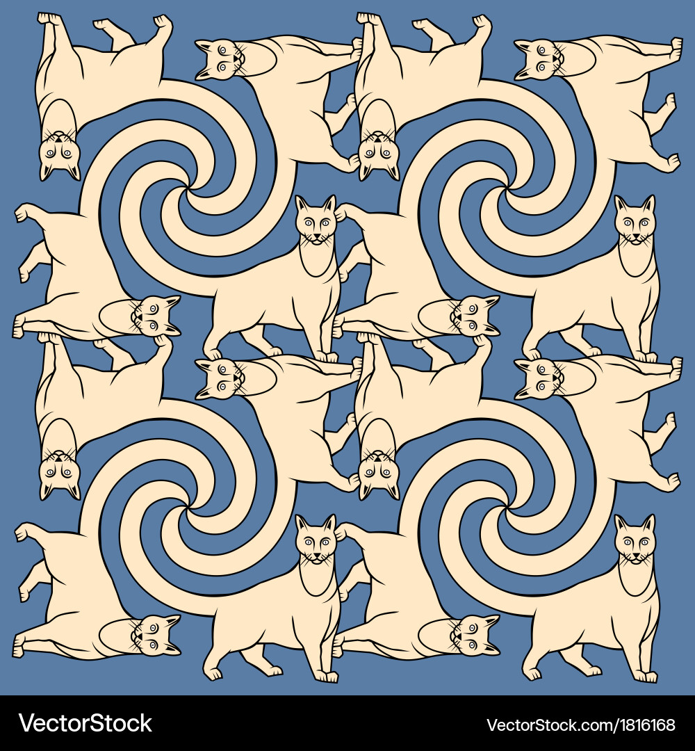 Seamless cats repetition pattern Royalty Free Vector Image