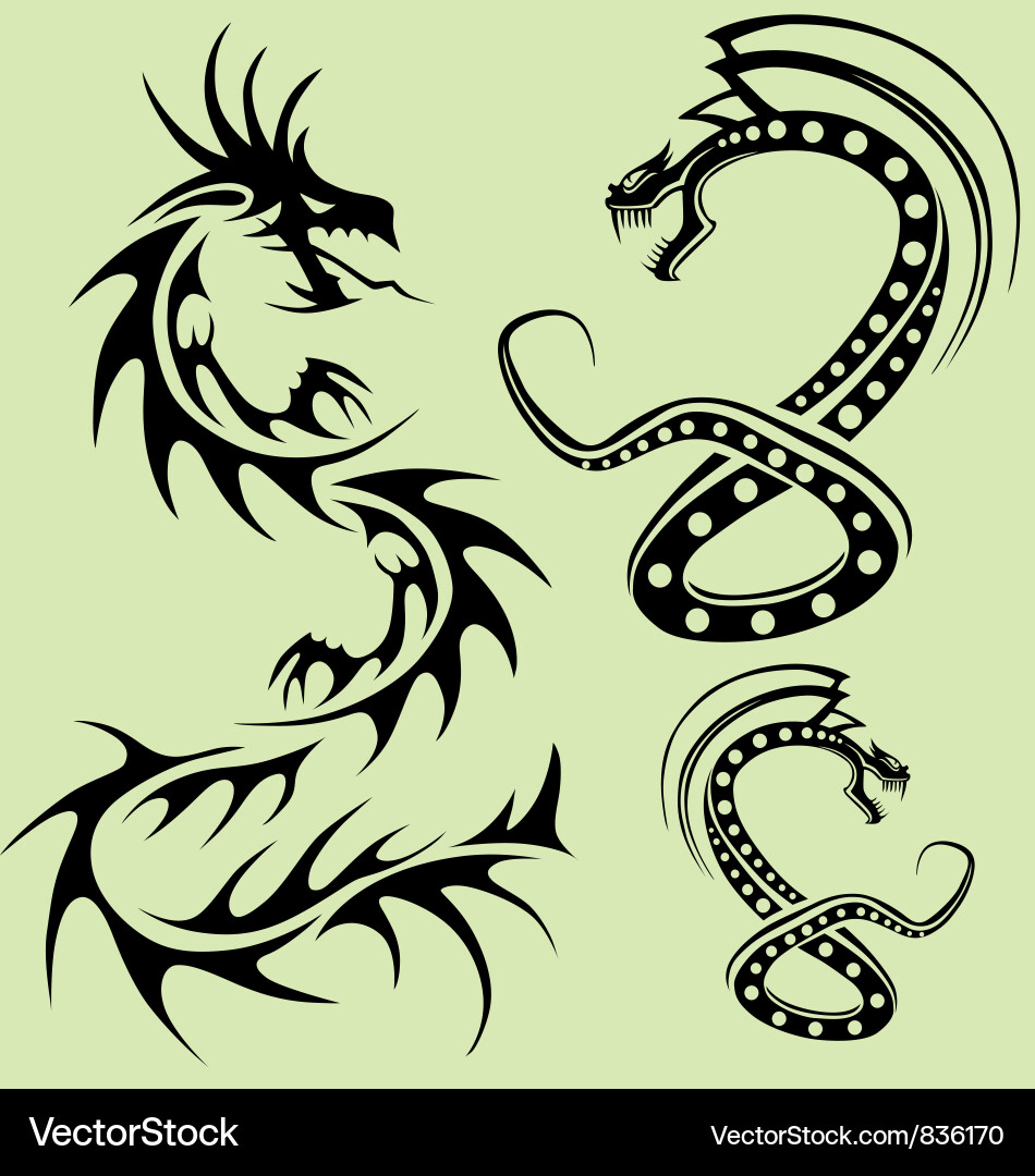 Tribal dragon Royalty Free Vector Image - VectorStock