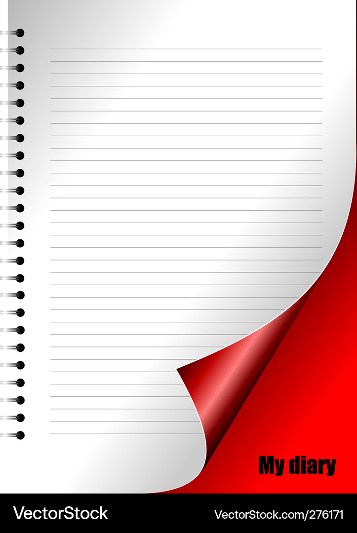 Diary page Royalty Free Vector Image - VectorStock