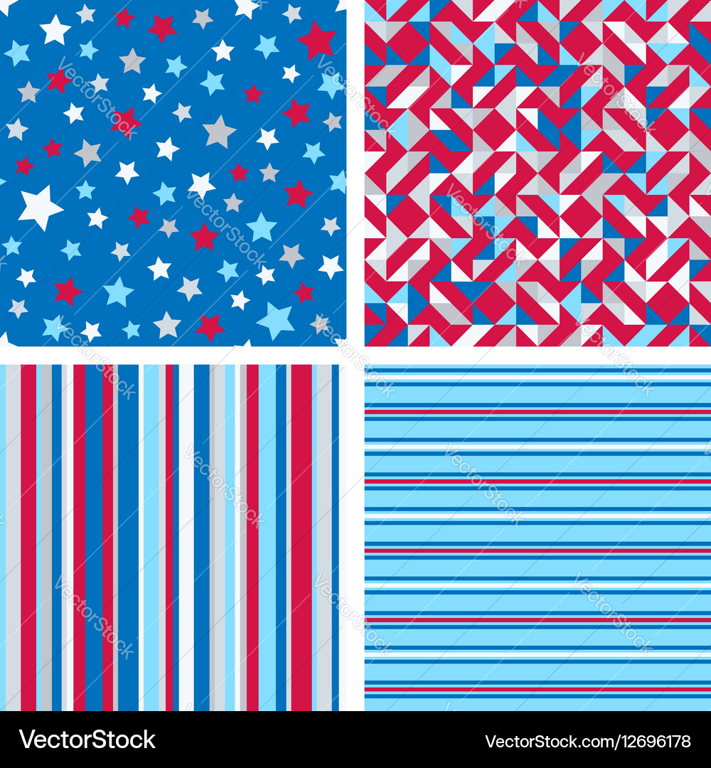 Set of four abstract geometric backgrounds Vector Image