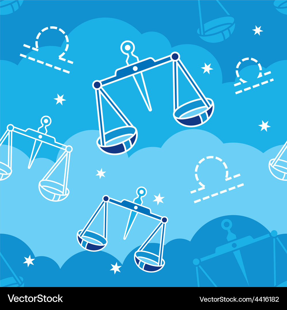 Libra - zodiac seamless pattern Royalty Free Vector Image